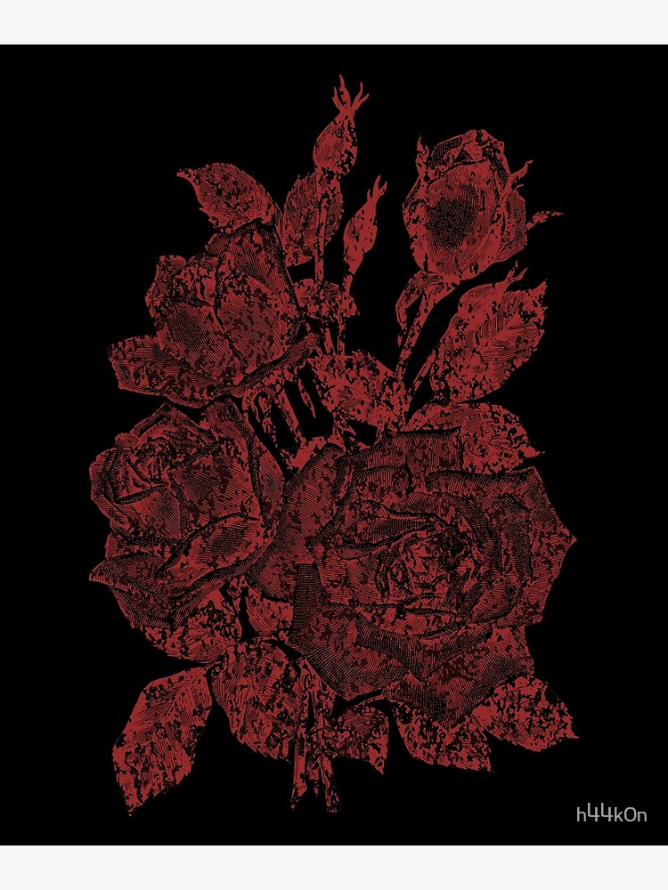 "Red Rose Grunge Aesthetic Pastel Goth Edgy Emo Gothic" Art Print for ...