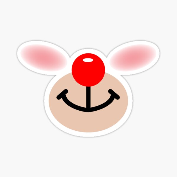 "Classic smiling Rudolph red nose blushing" Sticker for Sale by ...