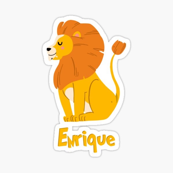 "Enrique Lion Baby Boy Wild Animal Name" Sticker for Sale by ...