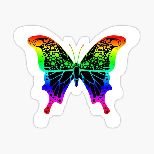 "Rainbow Butterfly Rainbow Wave" Sticker for Sale by GloriousMess ...