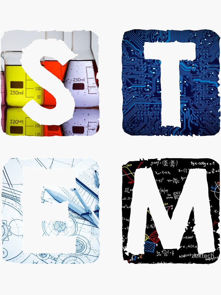 "STEM Square (Dark)" Sticker by zektech | Redbubble