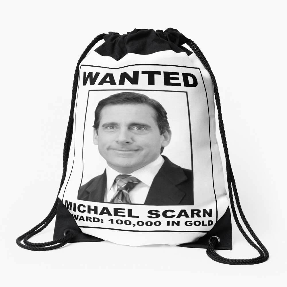 "The Office: Michael Scarn Wanted Poster" Drawstring Bag for Sale by Wellshirt | Redbubble