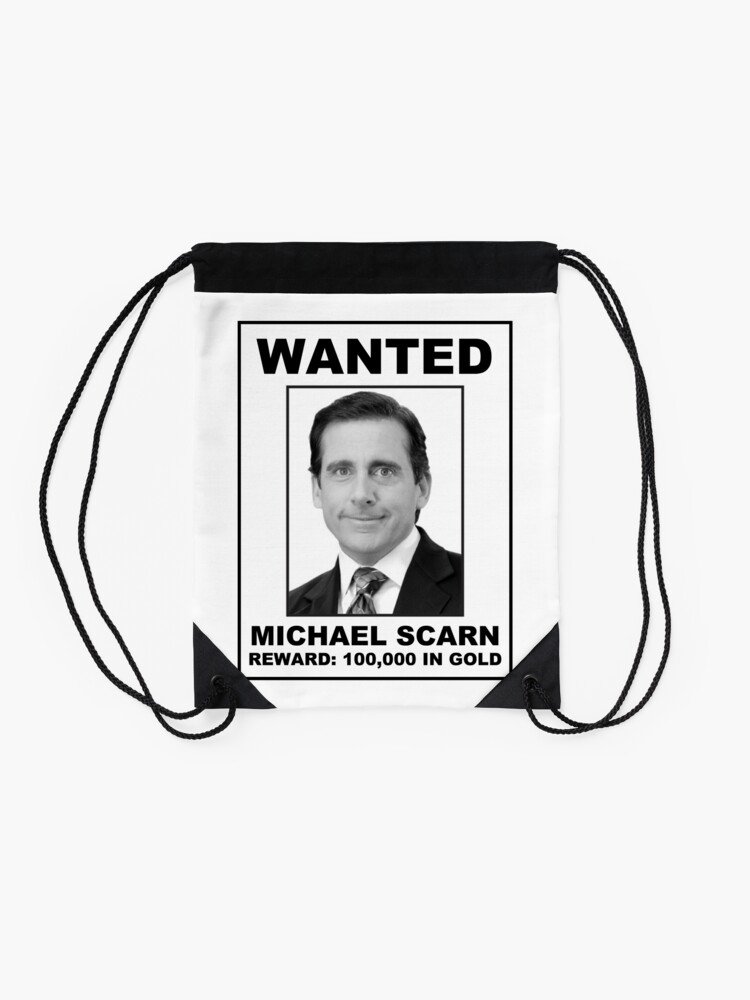"The Office: Michael Scarn Wanted Poster" Drawstring Bag for Sale by Wellshirt | Redbubble