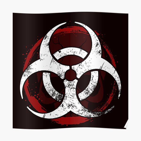 "Biohazard symbol - Skull background" Poster by zachholmbergart | Redbubble