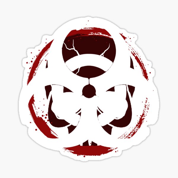 "Biohazard symbol - Skull background" Sticker by zachholmbergart ...