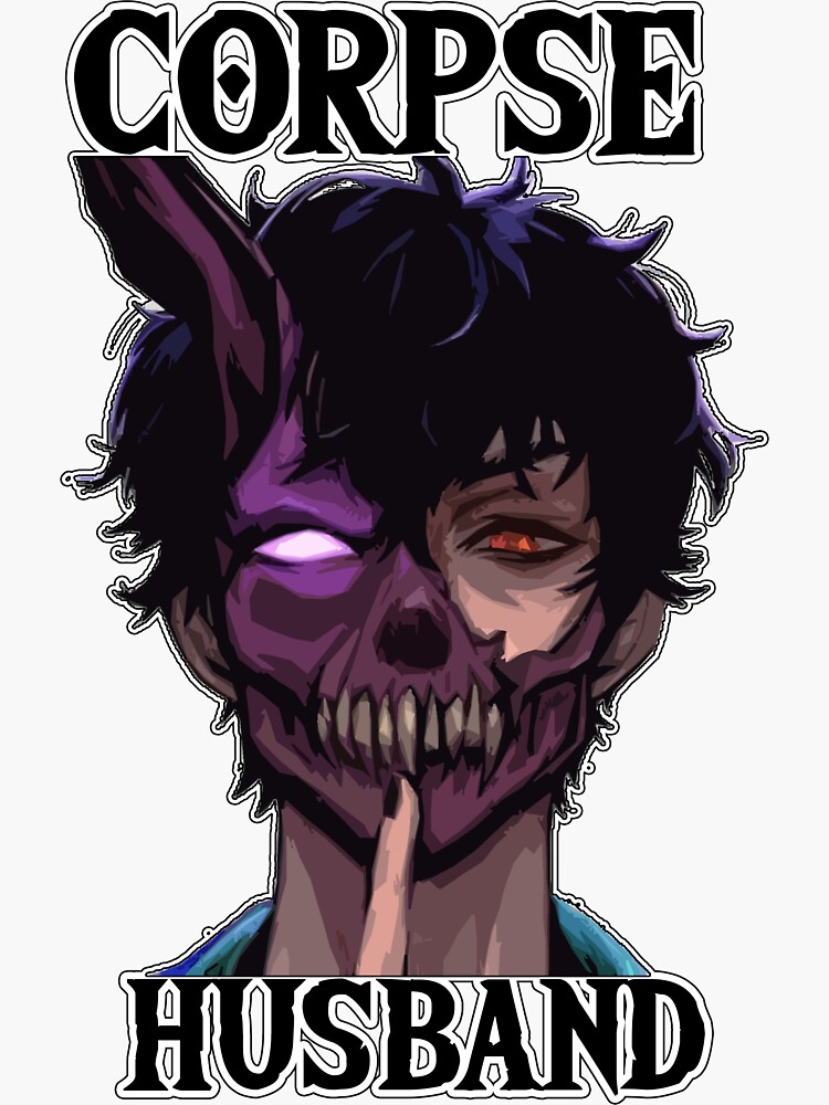 "Corpse Husband" Sticker for Sale by Swirlstache | Redbubble