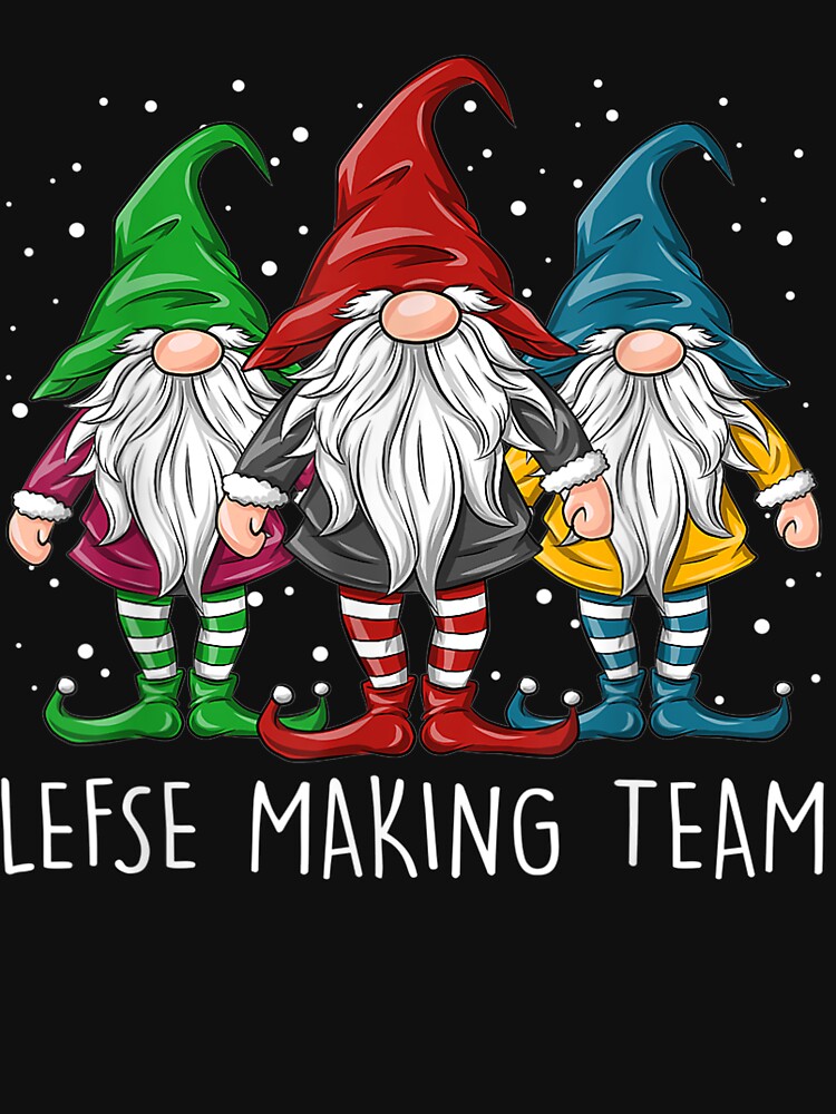 "Lefse Making Rolling Team Gnome Xmas Gift" T-shirt for Sale by ...