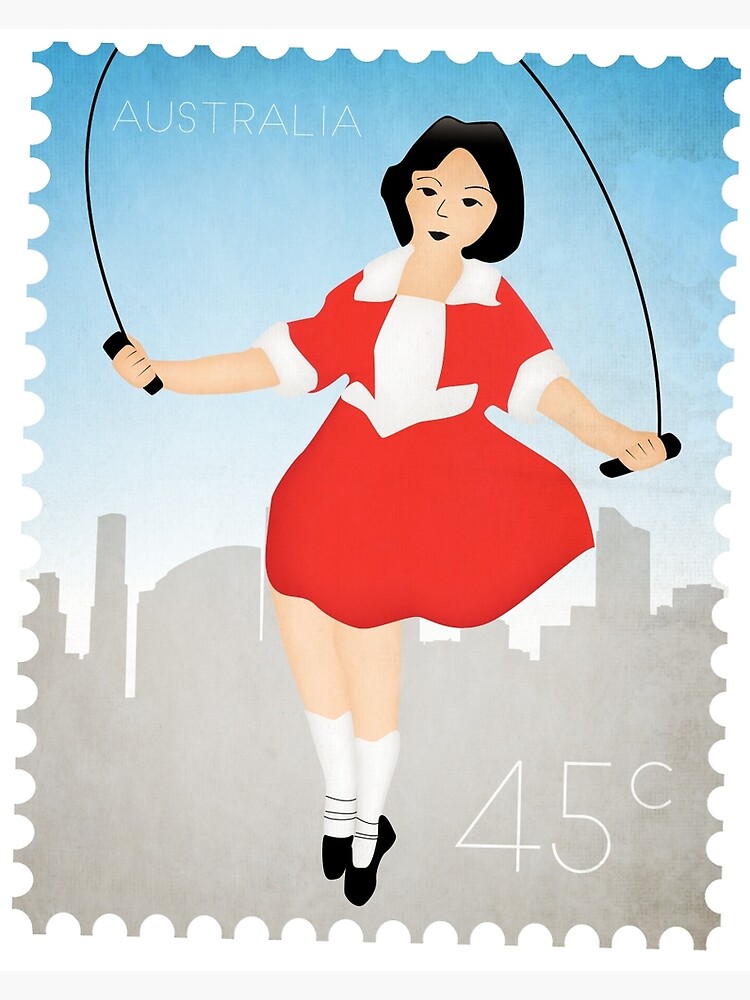 "Skipping Girl Vinegar Postage Stamp" Art Print for Sale by ...