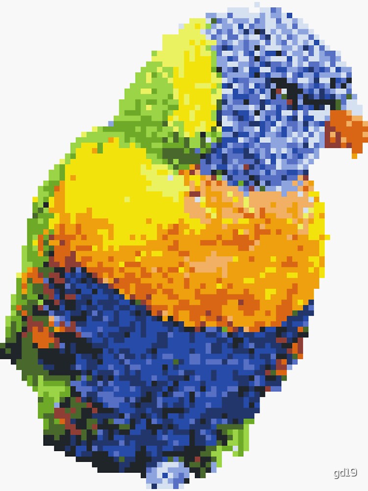 "8-Bit / Pixel Bird / Parakeet" Sticker by gd19 | Redbubble