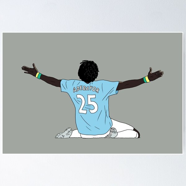 "Manchester City Adebayor Celebration " Poster for Sale by thebcarts ...