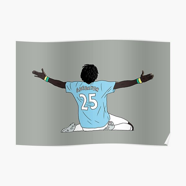"Manchester City Adebayor Celebration " Poster for Sale by thebcarts ...