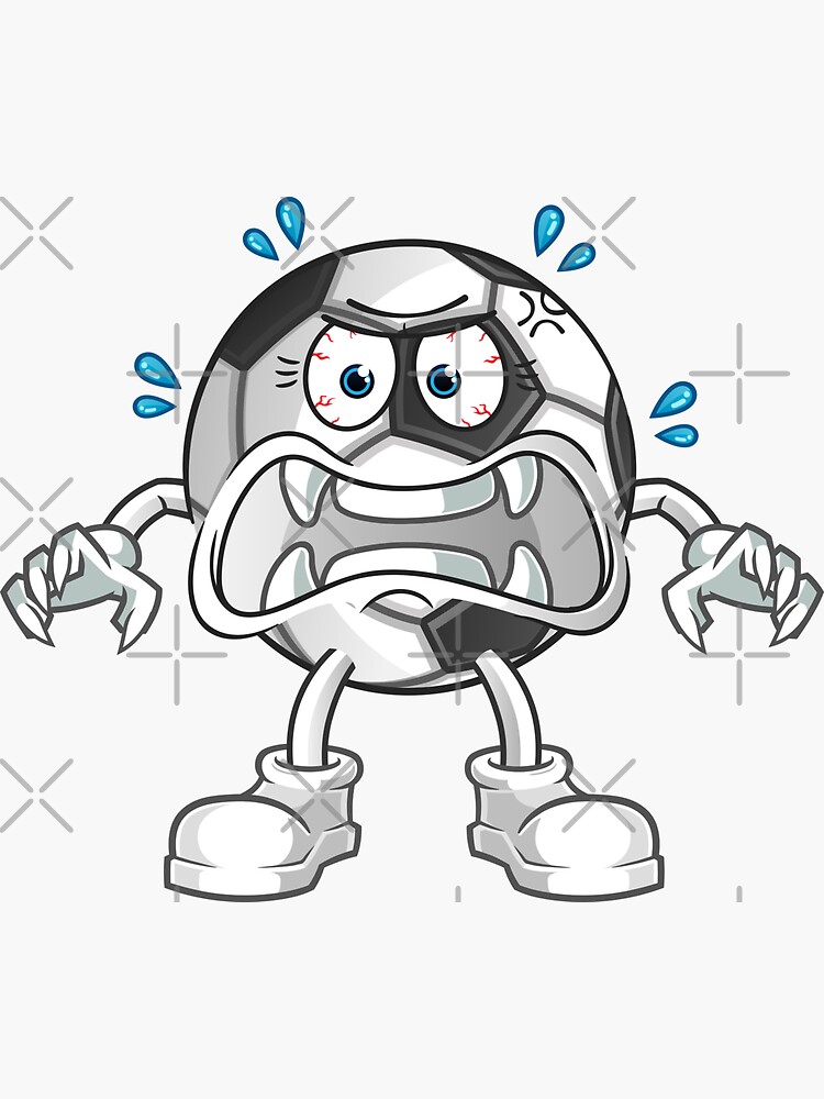 "Angry Soccer Ball" Sticker for Sale by stargazerdesign | Redbubble