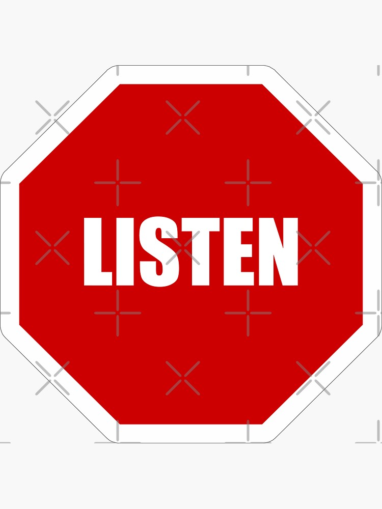 "Traffic Sign Listen" Sticker for Sale by oxoxoxo | Redbubble