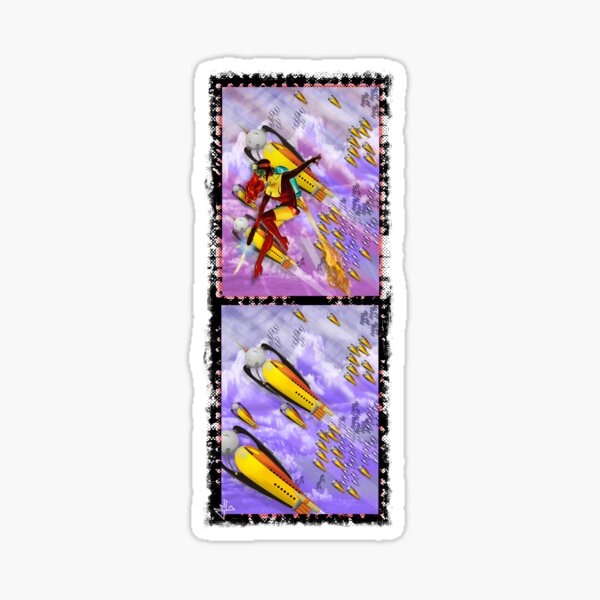 "jetgirl rocketship squadron" Sticker for Sale by watersoluble | Redbubble