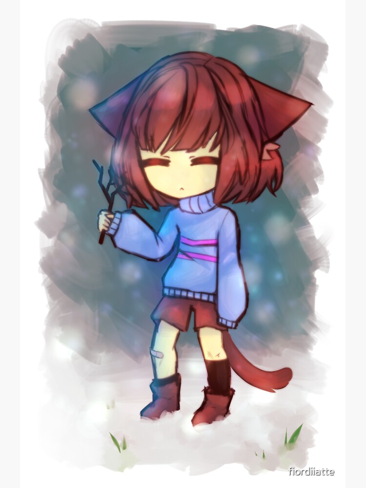 "Neko Frisk Undertale" Sticker for Sale by fiordiiatte | Redbubble