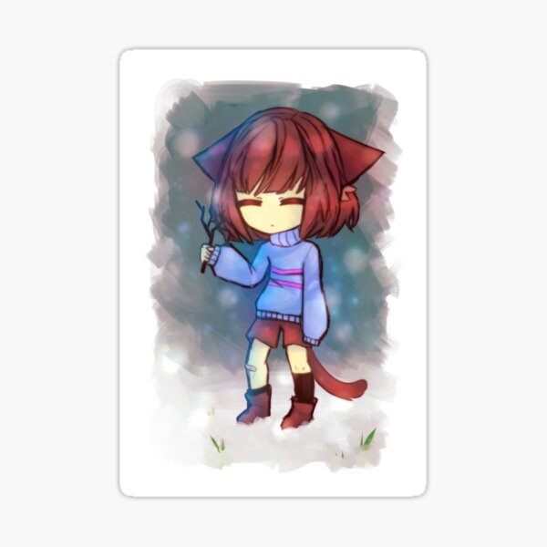 "Neko Frisk Undertale" Sticker for Sale by fiordiiatte | Redbubble