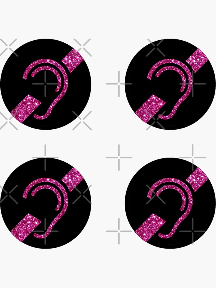 "Emblem for the hearing impaired pink glitter" Sticker for Sale by ...