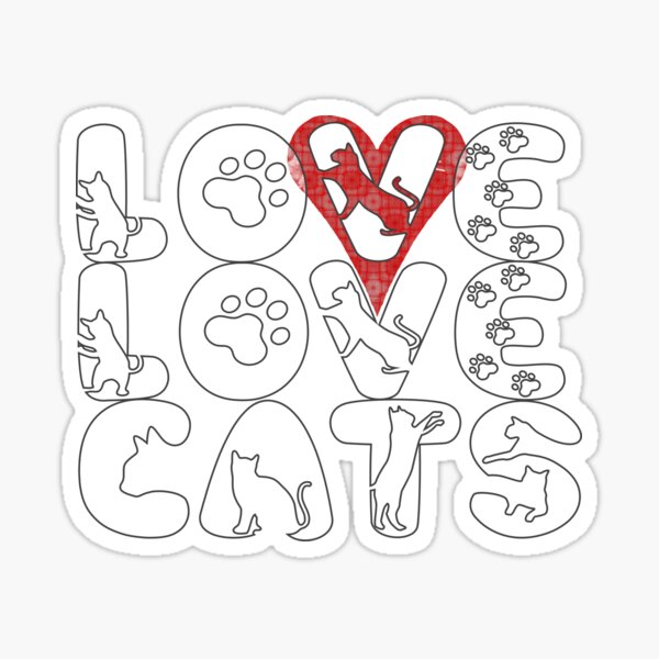 "Cat Lovers Love Cute Cats" Sticker for Sale by PlanetMonkey | Redbubble