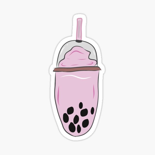 "Pink Strawberry Frappe Drink " Sticker for Sale by doubleRcorner ...