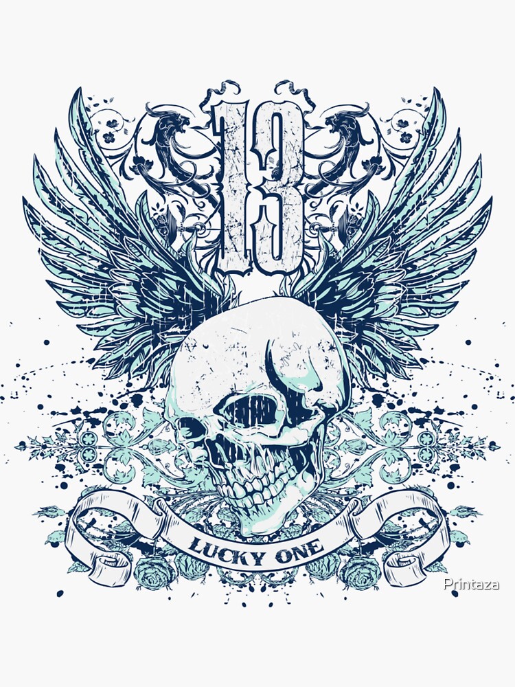 "Lucky one 13" Sticker for Sale by Printaza | Redbubble