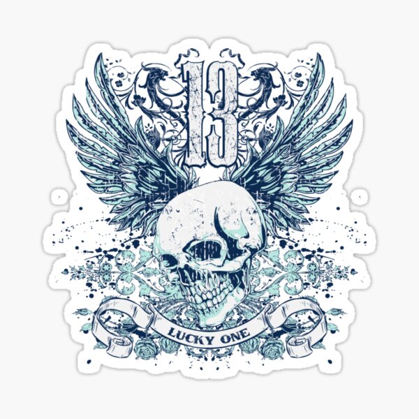 "Lucky one 13" Sticker for Sale by Printaza | Redbubble