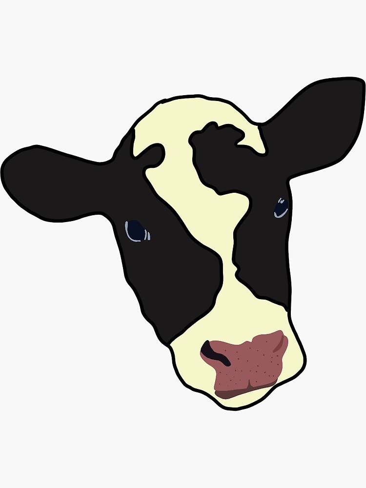 "Cow head" Sticker for Sale by eboom | Redbubble