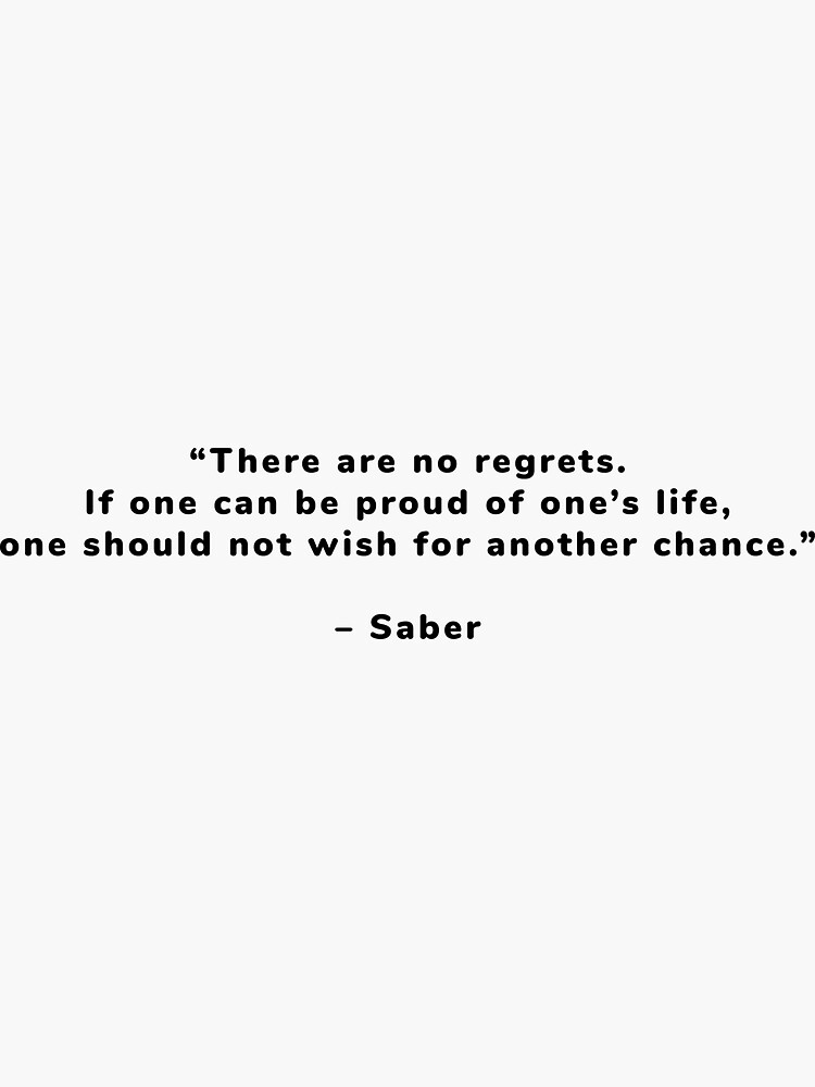"Saber - Quote" Sticker for Sale by Epicanimequotes | Redbubble