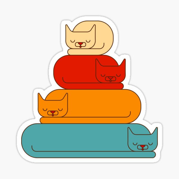 "Cat Pyramid" Sticker by NewWorldIsHere | Redbubble