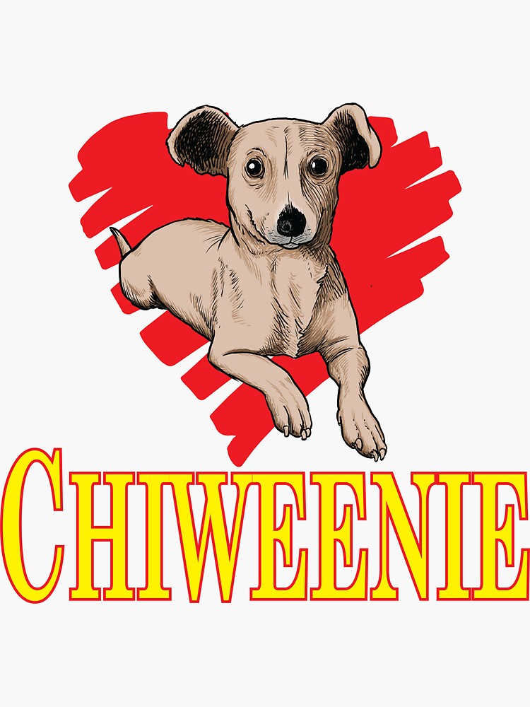 "Chiweenie Heart" Sticker for Sale by Venture-Graphix | Redbubble