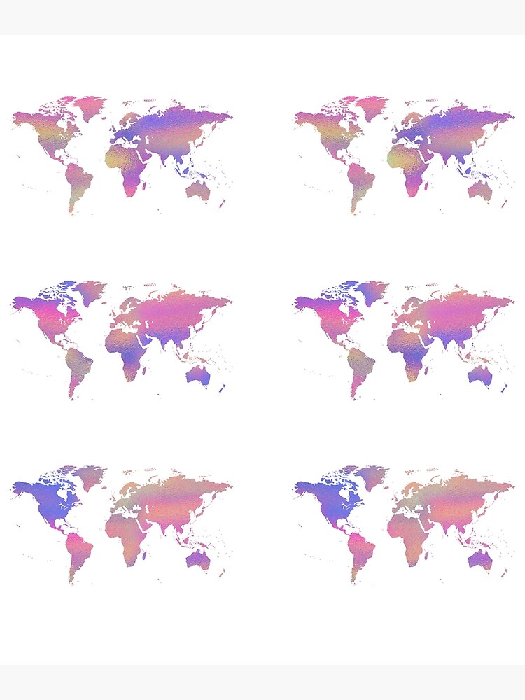 "holographic texture world map 6 pack" Poster by summerpositif | Redbubble