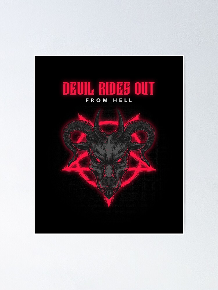 "Devil Rides Out From Hell | Demon | Pentagram | Evil | Horror" Poster ...