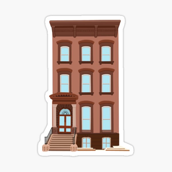 "Brooklyn Brownstone Home " Sticker for Sale by DeborahCamp | Redbubble