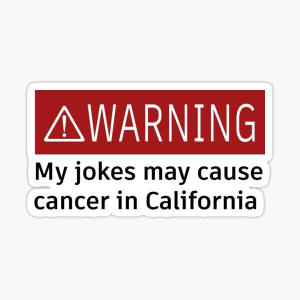 "WARNING Bad Jokes" Sticker for Sale by KiraReich | Redbubble