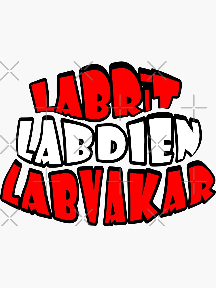 "Labrit Labdien Labvakar" Sticker for Sale by Penciligram | Redbubble