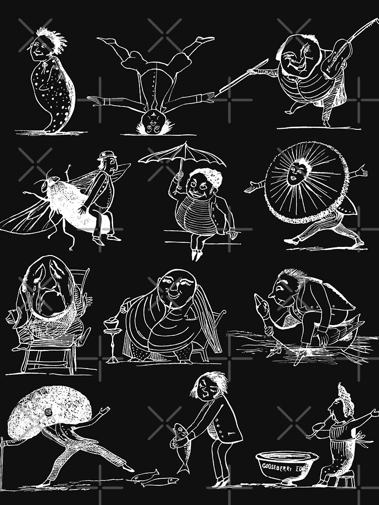 "Edward Lear Characters (white)" T-shirt for Sale by moderncolors ...