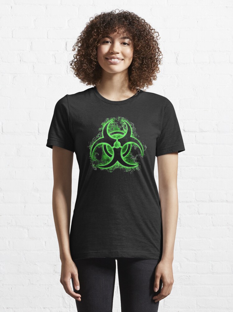 "Biohazard warning, glowing toxic waste fallout" T-shirt by piciareiss ...