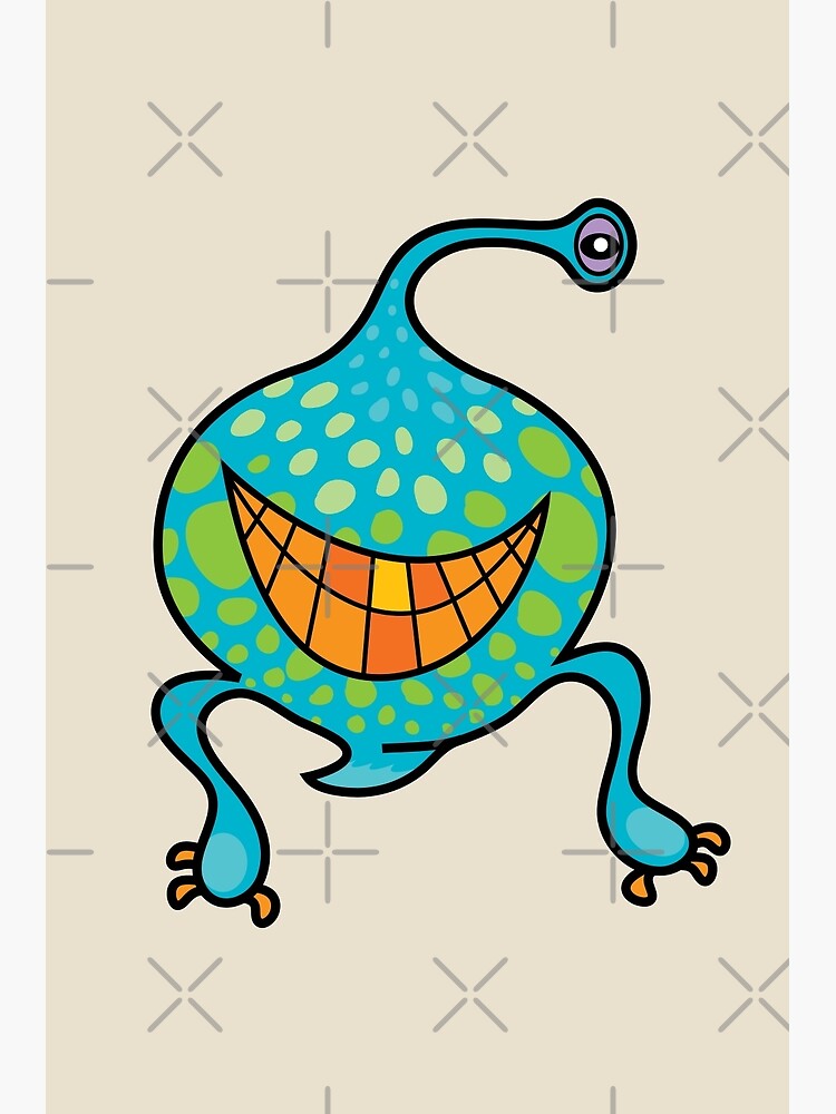 Lámina fotográfica «Mr. Blob One Eye Green Alien de dibujos animados ...