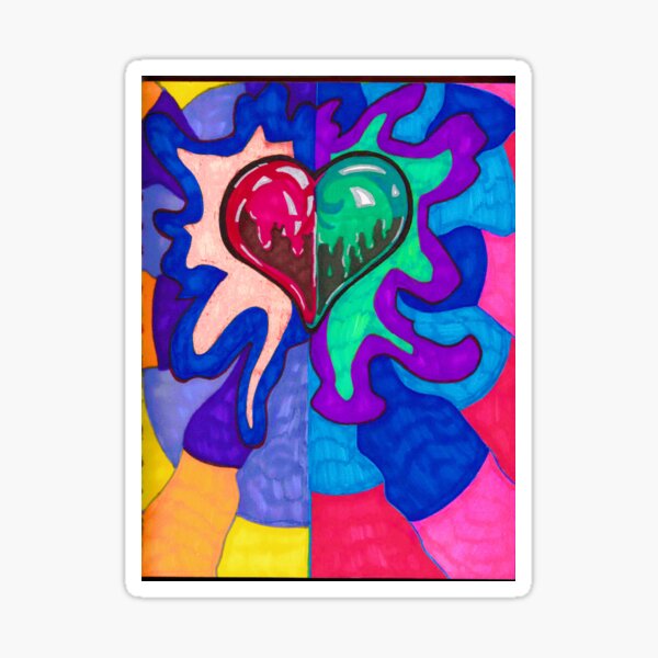 "Heartbeat Sharpie Art" Sticker for Sale by hannah-elle | Redbubble