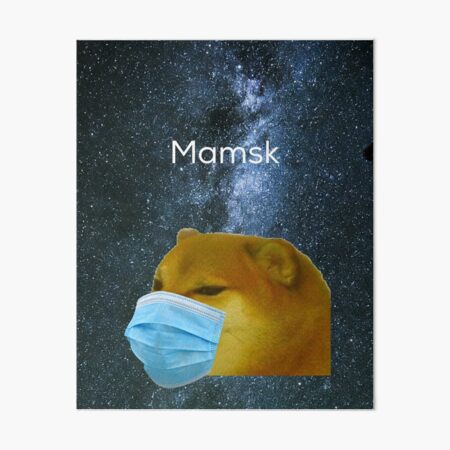 "Cheems Head in Space Wearing Mask" Art Board Print for Sale by ...