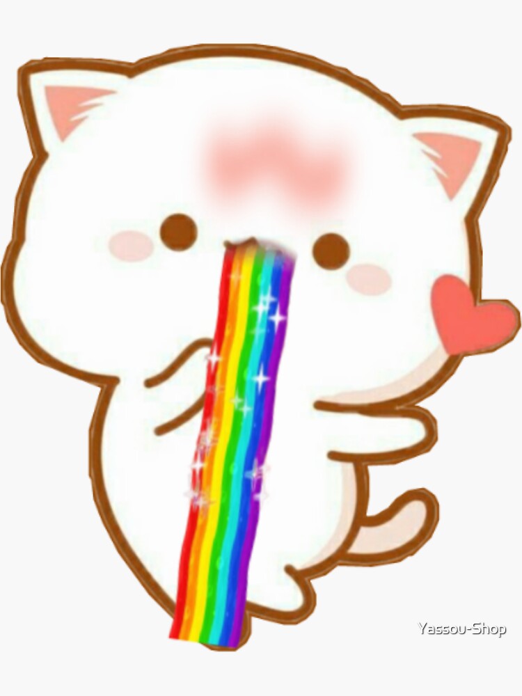 "Cat Puke Rainbow Kawaii " Sticker for Sale by Yassou-Shop | Redbubble