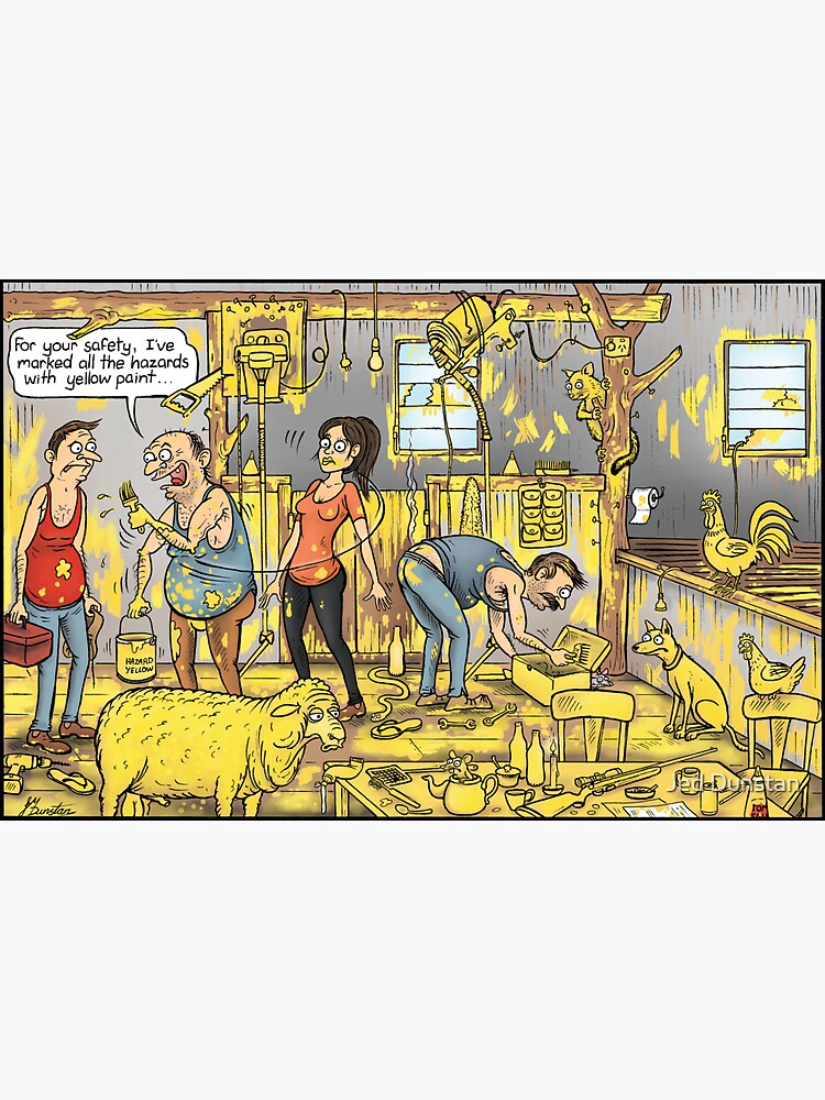 "Hazards " Sticker for Sale by Jed Dunstan | Redbubble