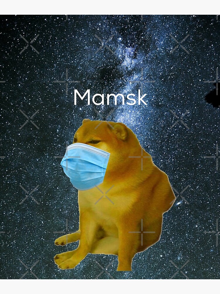 "Full Body Cheems Wearing a Mask in Space" Photographic Print for Sale ...