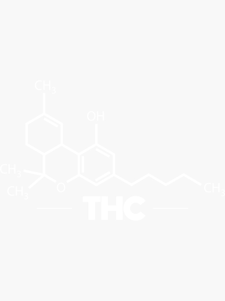 "THC Molecule Cannabinoid Cool Cannabis Marijuana Atom Design" Sticker ...