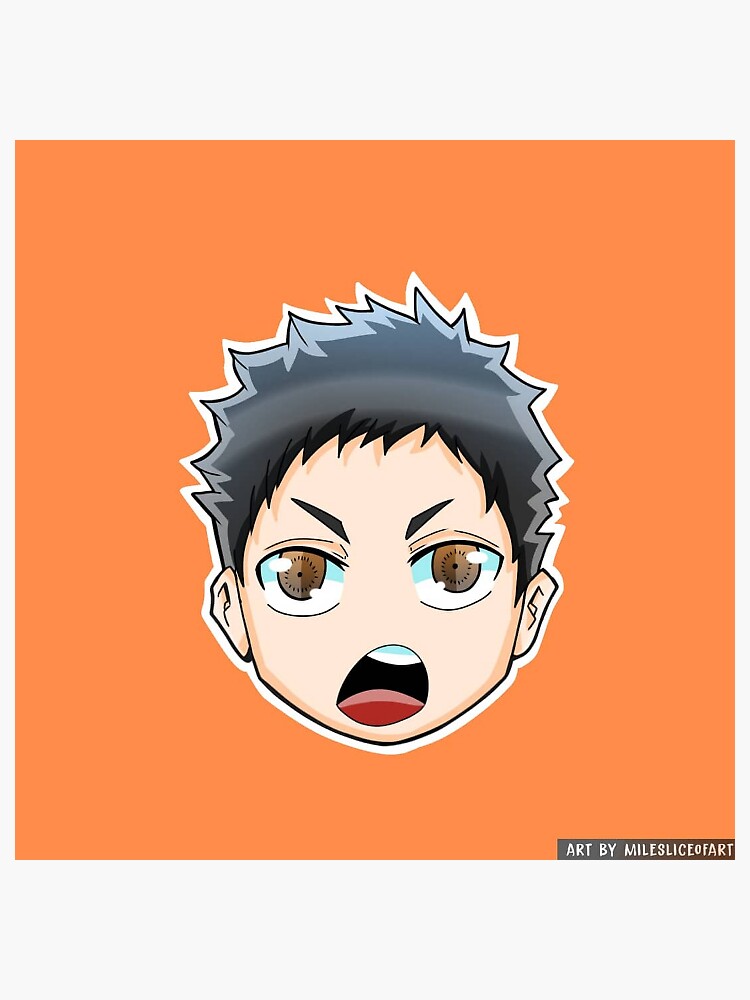 "Sawamura Daichi Haikyuu Sticker and Pin Button" Sticker for Sale by ...