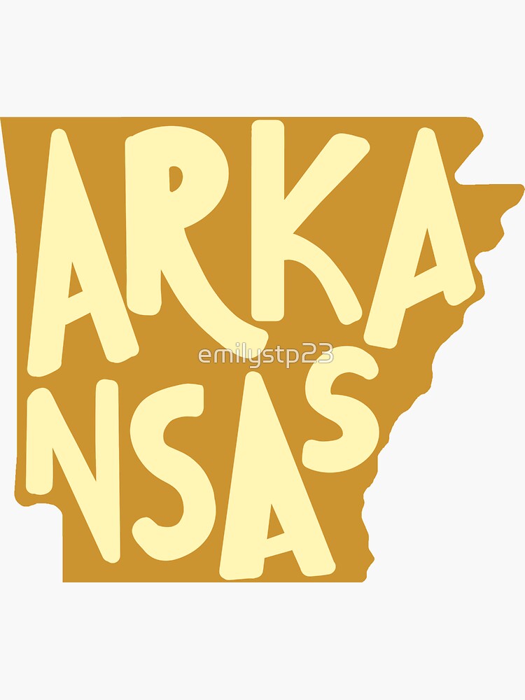 "Arkansas Doodle Letters Map Outline-yellow" Sticker for Sale by ...