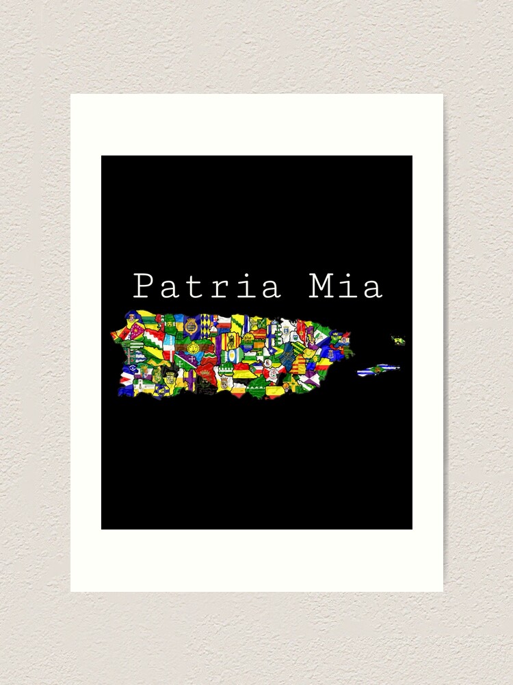 "Patria Mia Puerto Rico Flags Map" Art Print for Sale by liamaris ...