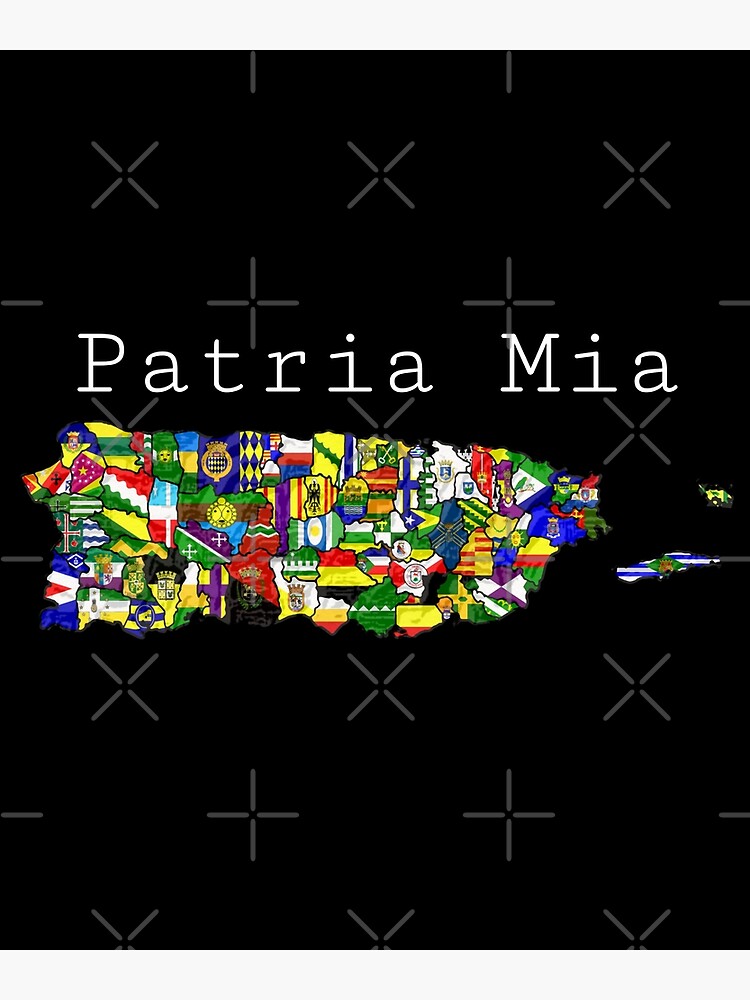 "Patria Mia Puerto Rico Flags Map" Poster for Sale by liamaris | Redbubble