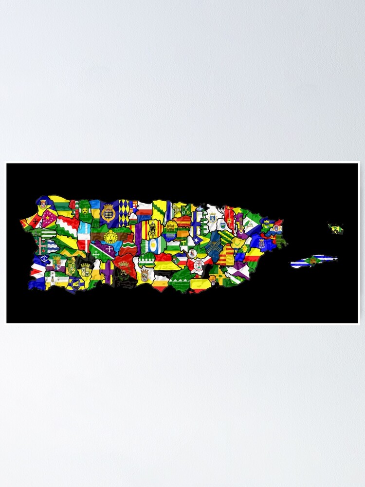 "Patria Mia Puerto Rico Flags Map" Poster by liamaris | Redbubble