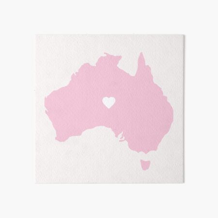 "Soft Pink Aesthetic Map of Australia, I love Australia" Art Board ...
