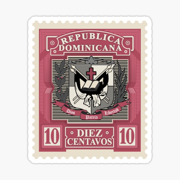 "DOMINICAN REPUBLIC OLD POSTCARDS STAMPS" Sticker for Sale by ...